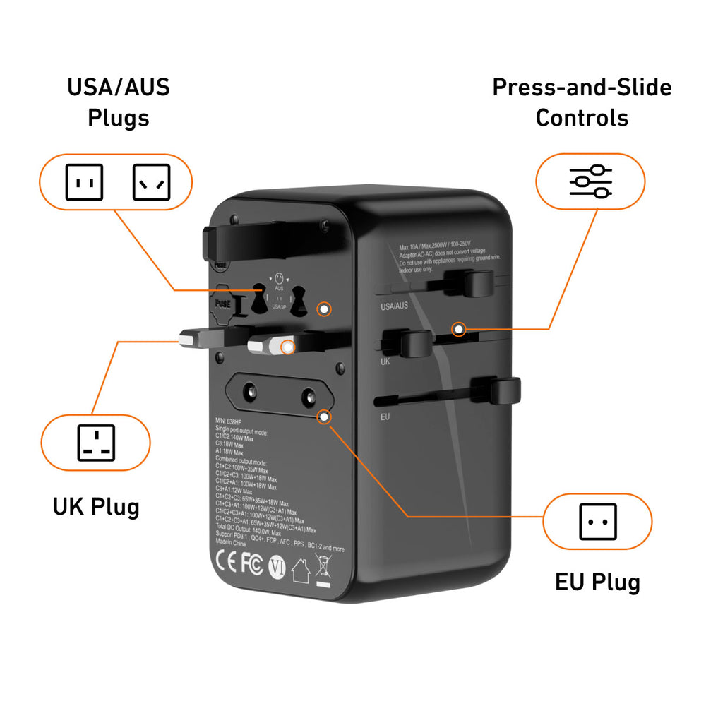 TravelGo 140W Power Adapter